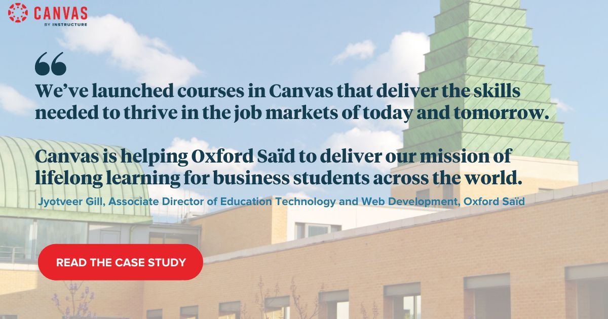 Oxford Saïd University and Canvas VLE